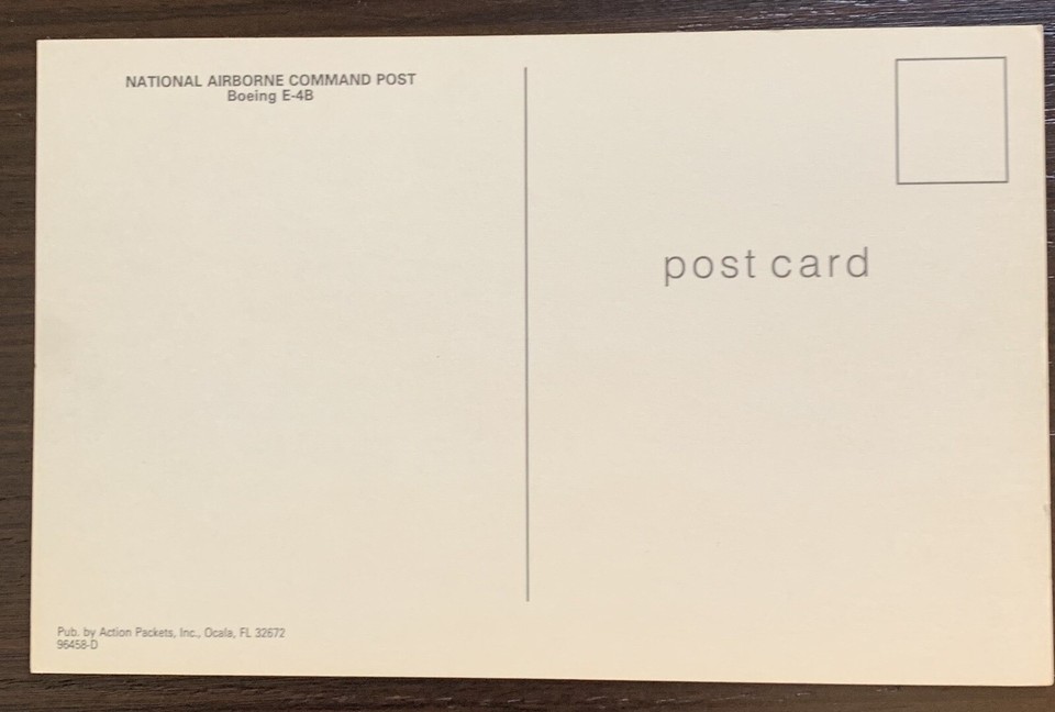 Old Postcard Boeing E-4B Advanced Airborne Command Post - Ocala Florida ...