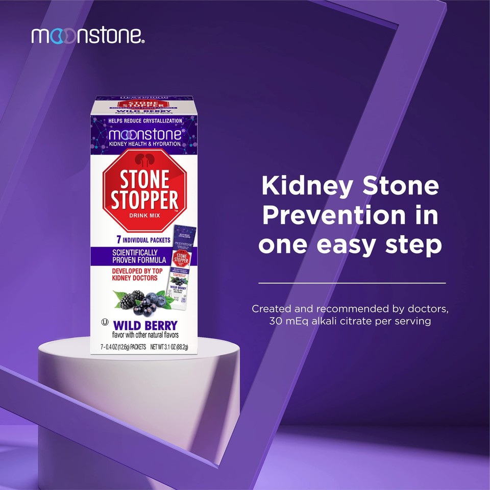 Moonstone Kidney Stone Stopper Drink Mix Wild Berry Flavor, Outperforms ...