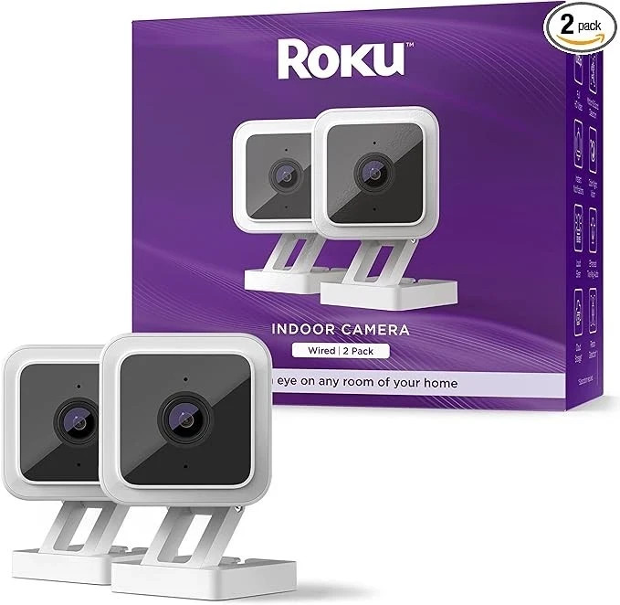 Roku Smart Home Indoor Camera SE (2-Pack) Wired Security Surveillance ...