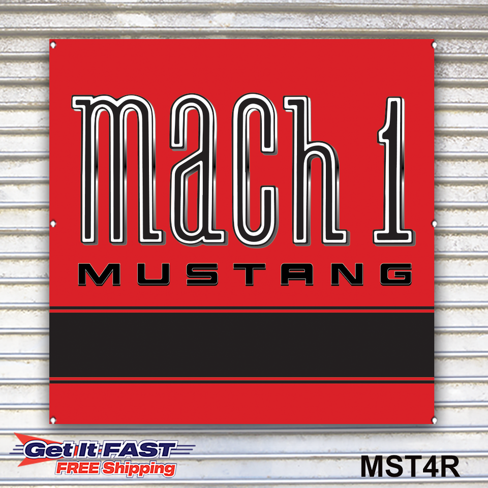 Mustang Mach 1 Banner Sign Wall Art | eBay