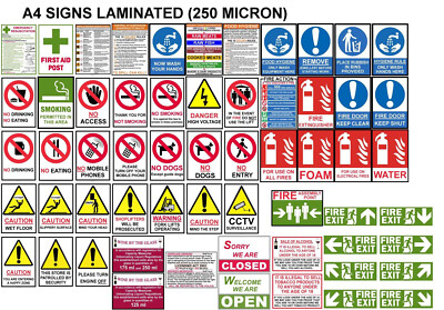 HEALTH AND SAFETY COSHH A4 LAMINATED BUSINESS SIGNS WORK SHOP OFFICE ...