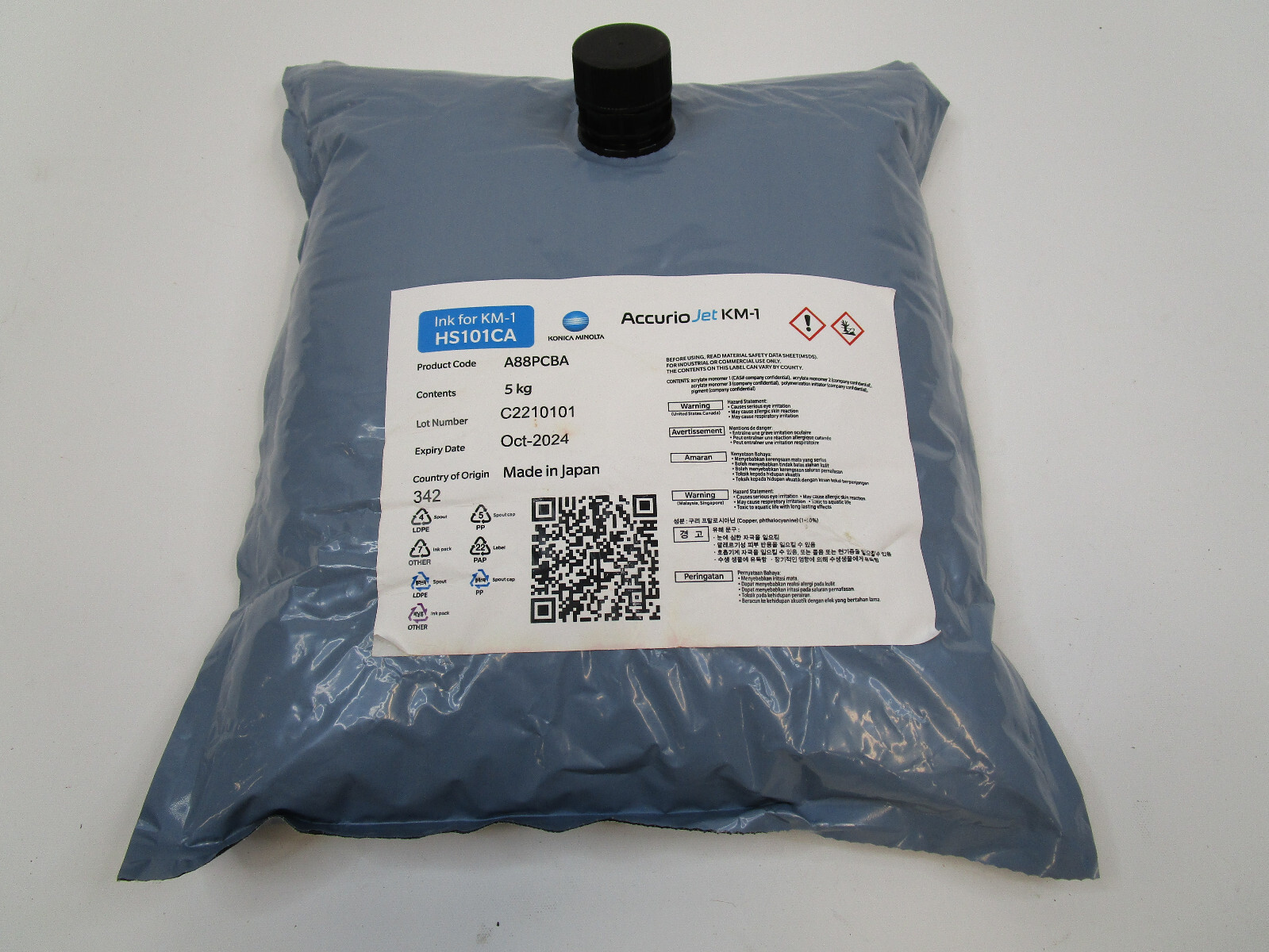 Genuine KONICA MINOLTA ACCURIOJET KM-1 INK CYAN Ink A88PCBA 10/24 ...