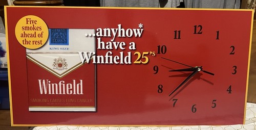 NEW Winfield 25’s Clock Red/Blue 600mm x 300mm Man Cave 1970’s ...