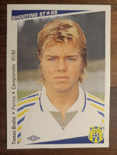 N.196 Tomas Brolin, Parma-Shooting Stars Figurine Card Soccer Merlin ...