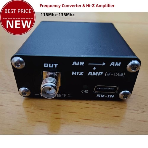 2-in-1 Aviation Band Frequency Converter & Hi-Z Amplifier HamGeek T110M ...