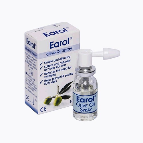 Earol Olive Oil Blocked Ear Spray 10ml Softens & Removes Ear Wax Itchy ...