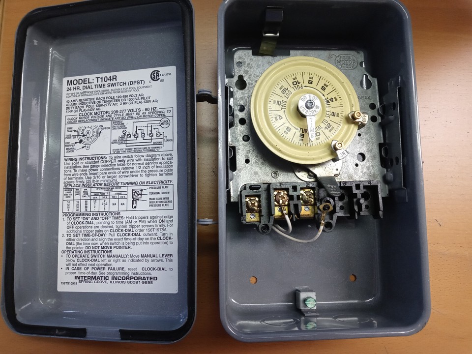 Intermatic T104R DPST 24-Hour Mechanical Time Switch (Please Read) | eBay