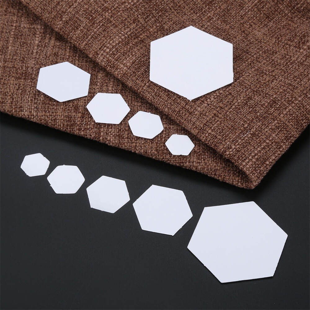 5 Size Hexagon Paper Piece Templates 100Pcs fits For Garment Fabric ...