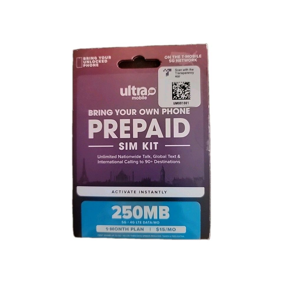 $15/mo. Ultra Mobile Prepaid Phone Plan with Unlimited Talk, Text and ...