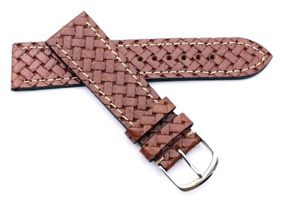 22mm German Vintage Look Watch Band Braided Embossing Calf Leather 22 ...