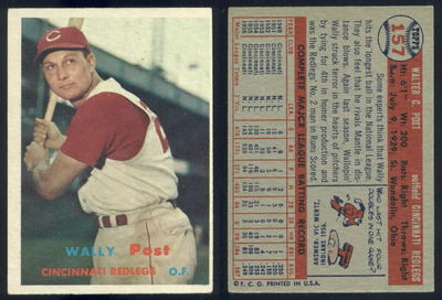 (31849) 1957 Topps 157 Wally Post Reds-EX | eBay