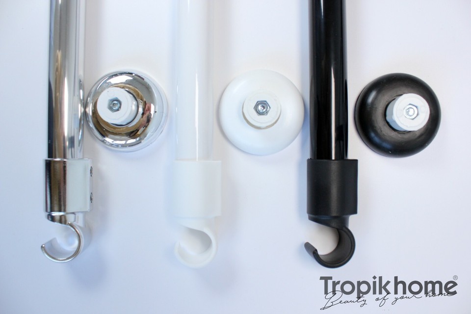 Ceiling Mount Bracket for Shower Curtain Rod/Rail Chrome Black White ...