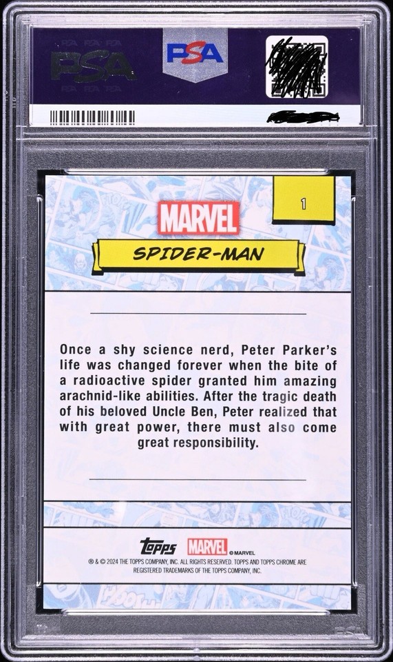 2024 Topps Chrome Marvel Spider-Man 1/1 PSA10 Holy Grail!!! 🔥Best Card ...