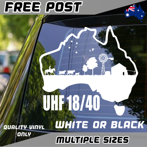 UHF 18/40 Aussie Outback Sticker Decal Caravan Car Country Australia ...