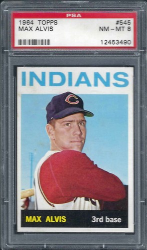 1964 TOPPS HI #545 MAX ALVIS Cleveland Indians Guardians sharp/vry ...