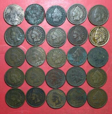 1800s-1900s US Indian Head Cents Collection of 25 Rough Indians! Old US ...