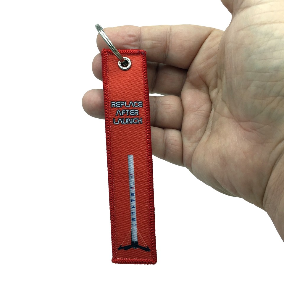 Red Spacex Keychain or Luggage Pull Remove Before Launch Replace After ...