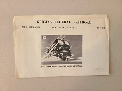 Deutsche Bahn Rheingold & Rheinpfeil Timetable (1962) | eBay