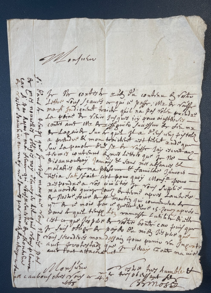 Letter Dated From 4 November 1668, Closed By 2 Tablets Wax Red - = | eBay