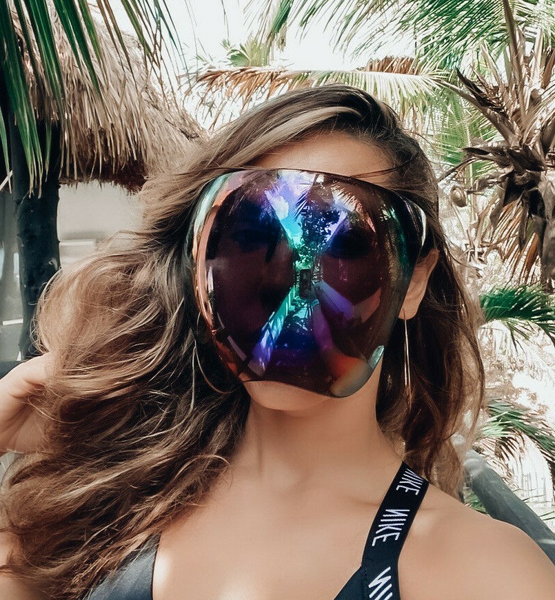 Sunglasses "FULL MASK" Shield Mirror POLARIZED Women OVERSIZED FULL ...