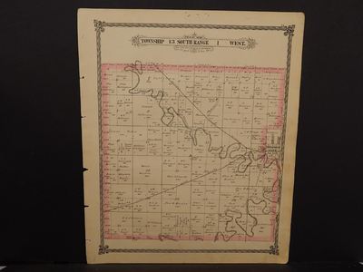 Kansas Saline County Map Dayton Township 1884 L9#91 | eBay