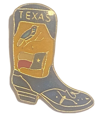 Cowboy Boot Texas State BirdAnd Flag Pin -Vintage Rare Collectible 1990 ...