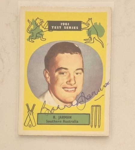 Barry Jarman Signed 1961 Rare Trade Test Cricket Card Australia England ...