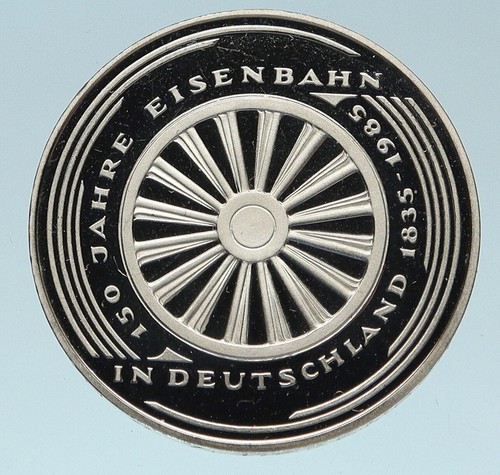 1985 GERMANY Eisenbahn German Railroads VINTAGE Proof 5 Mark German ...