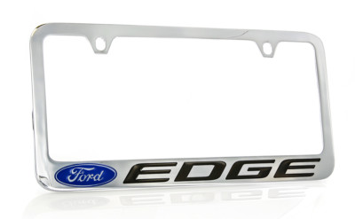 Ford Edge Chrome Plated Brass Metal License Plate Frame bottom engraved ...