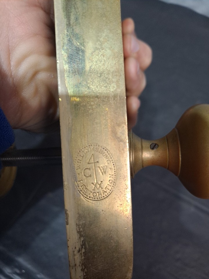 2 - Vintage Colonial Williamsburg Restoration Brass Rim Lock by Folger ...