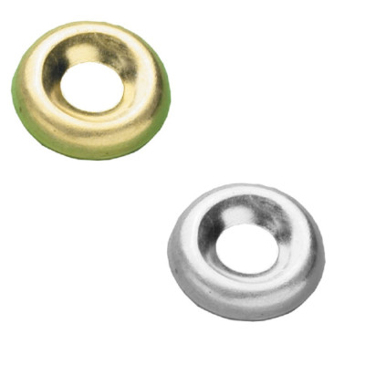 Surface Screw Cup Washers Countersunk Screws Brass Nickel Finish Slot ...