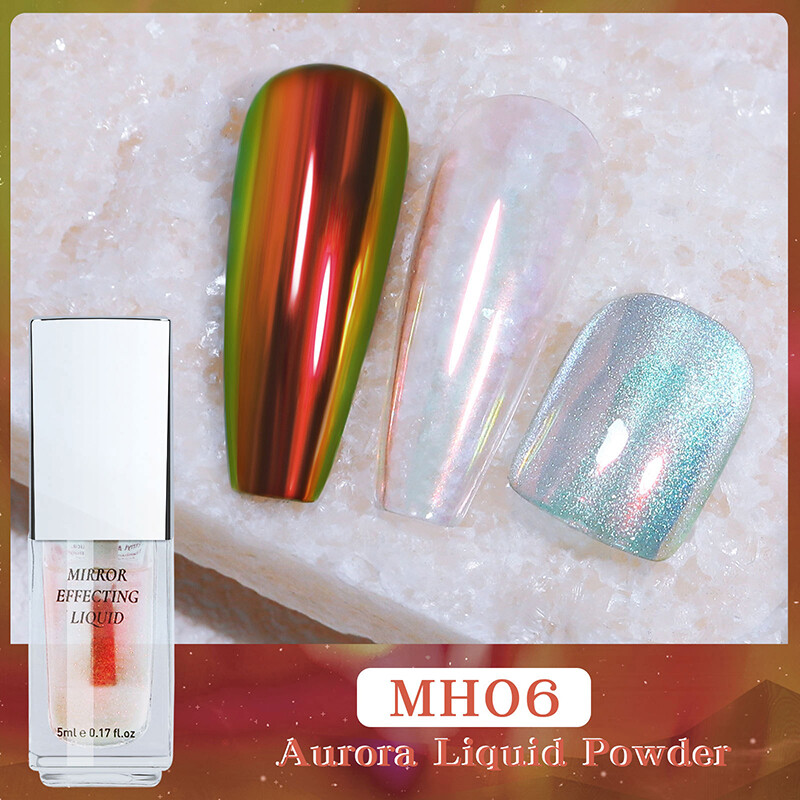 Magic Mirror Powder Holographic Laser Nail Polish Liquid Nail Glitter ...