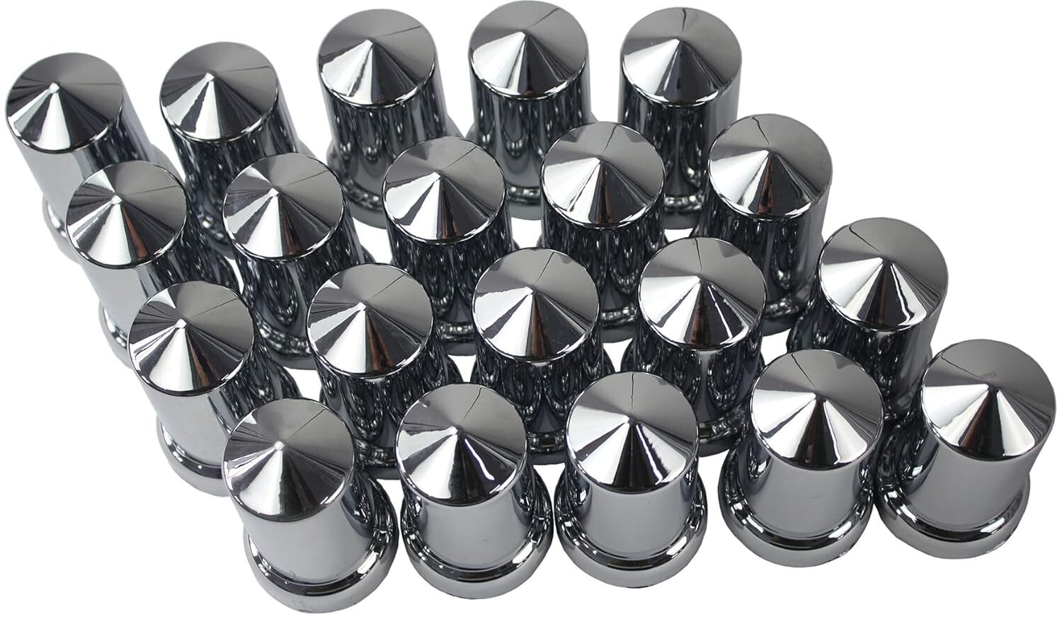 33mm Chrome Semi TrucK Lug Nut Covers 3 1/8" PUSH ON ABS Plastic 20 ...