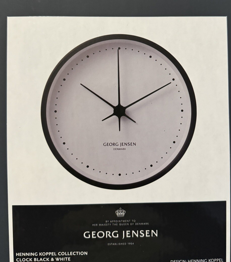 Georg Jensen Henning Koppel Wall Clock 30 cm Black - BRAND NEW | eBay