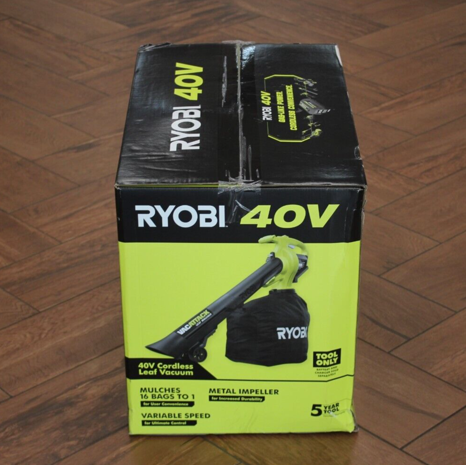 (MA2) Ryobi RY40405BTL 40V Cordless Leaf Vacuum/Mulcher (Tool Only ...