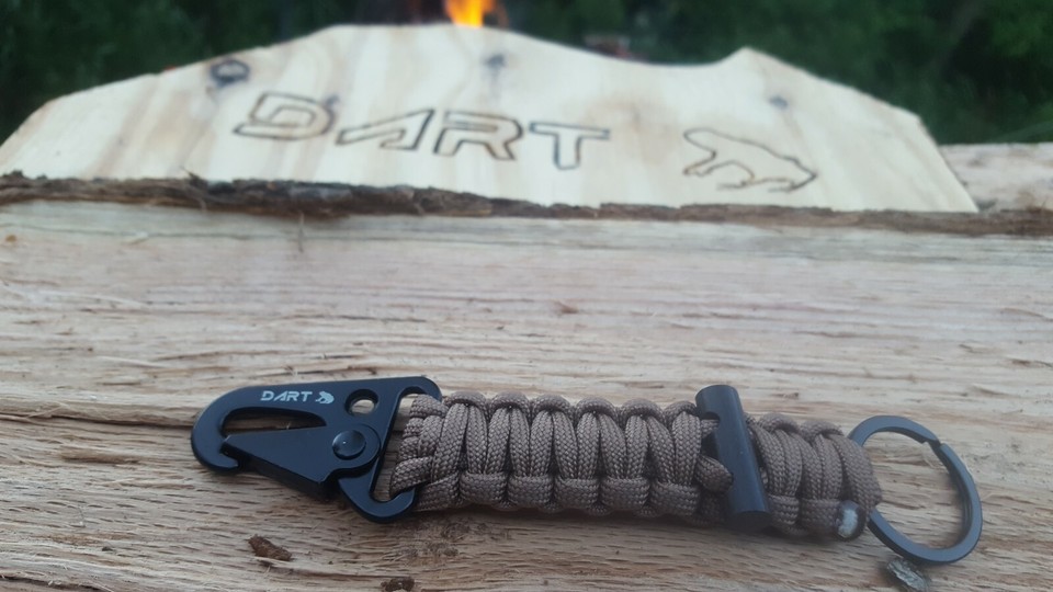 Paracord Survival Key chain with HK Hook & Fire Starter Brown | eBay