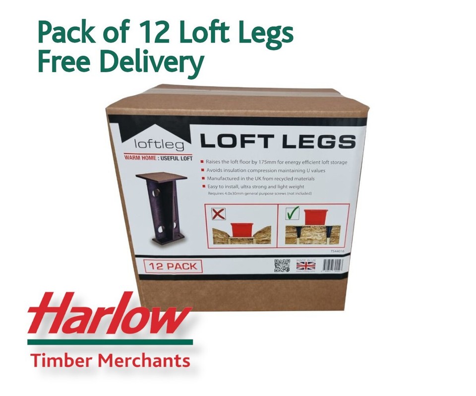 Loft Legs 12 Pack 175 mm Height Extender for Loft Panels Raised Stilts ...