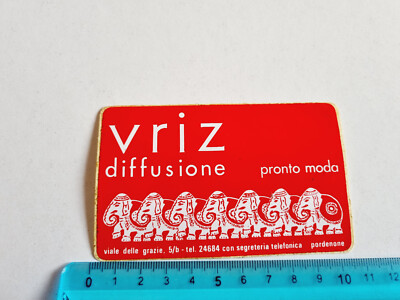 Autocollant Vriz Diffusion Pordenone Timbre Vintage 80s Original | eBay