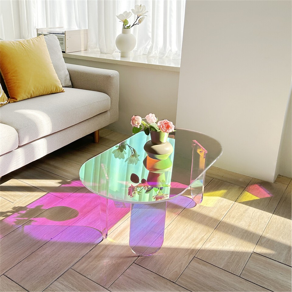 Stunning Neon Acrylic Coffee Table Iridescent Center Table Home Cafe ...