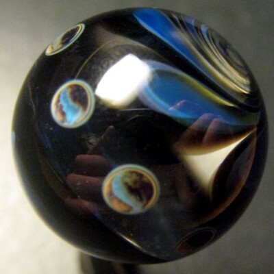 Glass Marble - .86" handmade contemporary art lampwork decor sculpture ...
