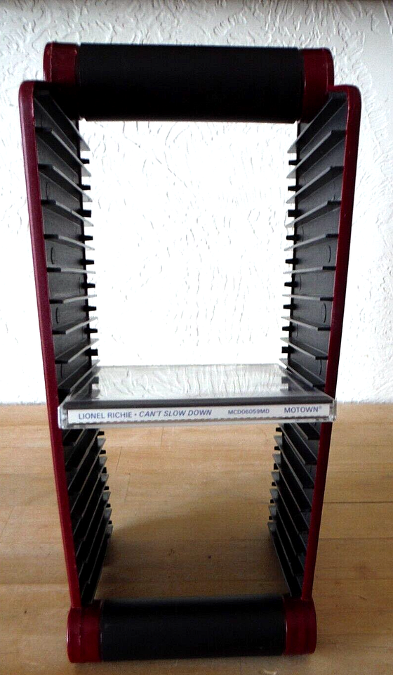 Unusual vintage 1990’s CD Rack Heavy Plastic Roll Design/Burgundy ...