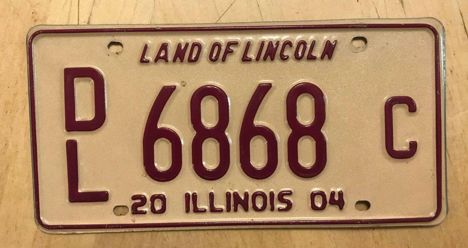 2004 ILLINOIS DEALER NEW USED CAR AUTO DEALER LICENSE PLATE " DL 6868 C ...
