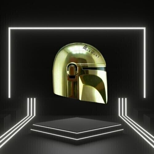 Mandalorian Star Wars Golden Helmet Mask Wearable Cosplay Costume Steel ...