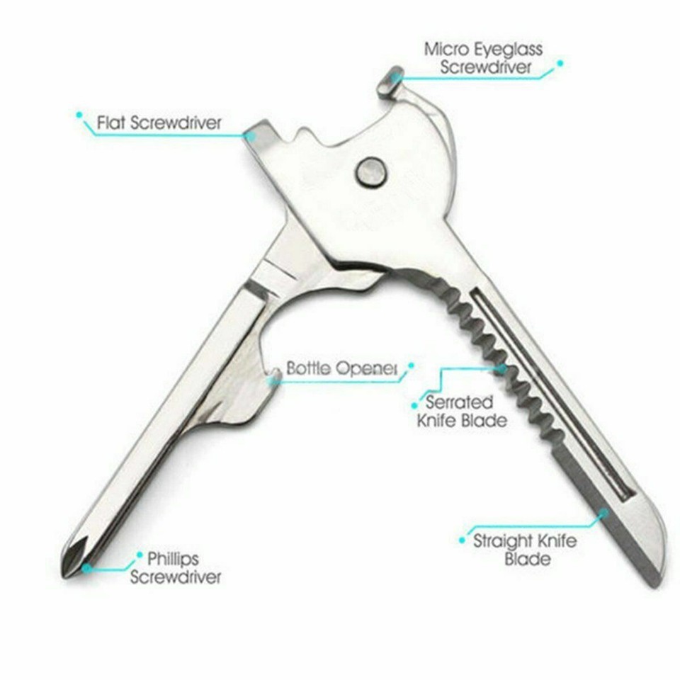 6 in1 Keychain Keyring Multi Tool Stainless EDC Screwdriver Opener ...