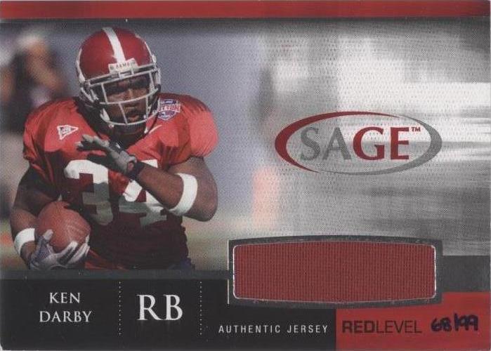 2007 SAGE Autographed Football - Jerseys Kenneth Darby #J2 Red /99 (MEM ...