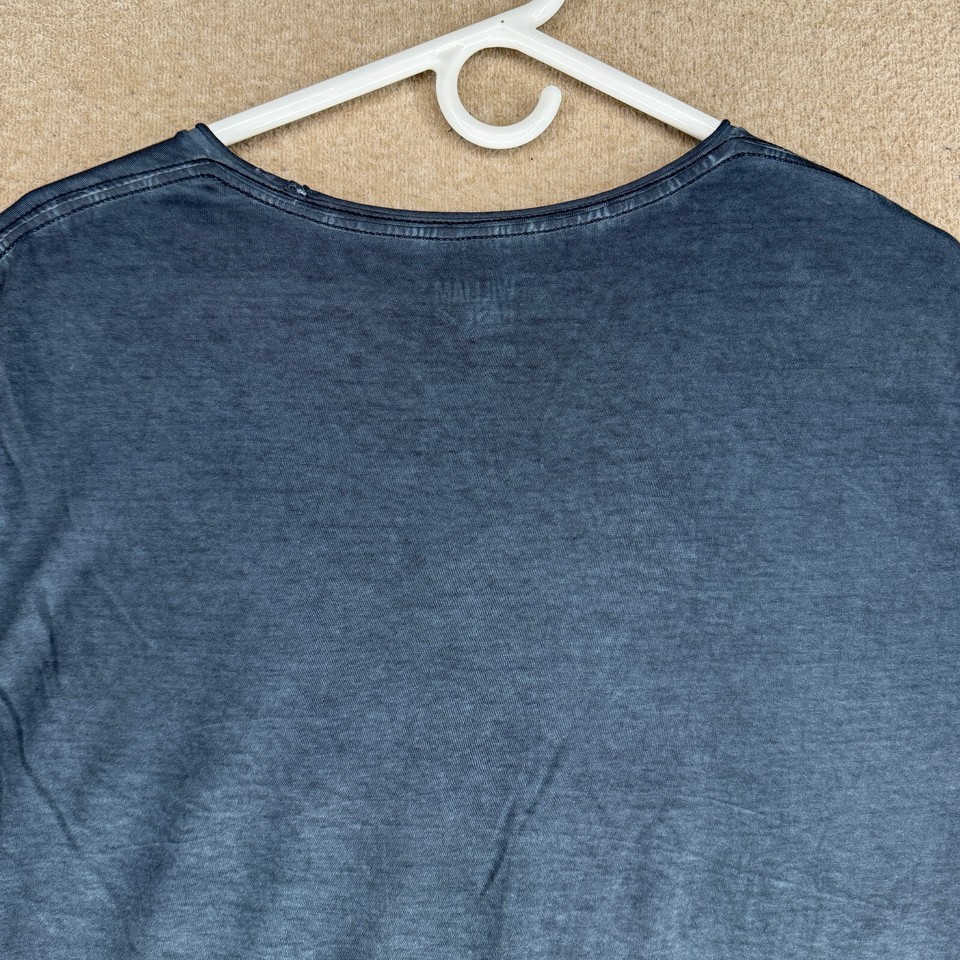 William Rast Men's Size M Solid Blue Died Ink Cotton Round Neck T-Shirt ...