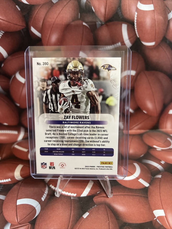 Zay Flowers Rookie RC 2023 Prestige Football Card #390 Baltimore Ravens ...