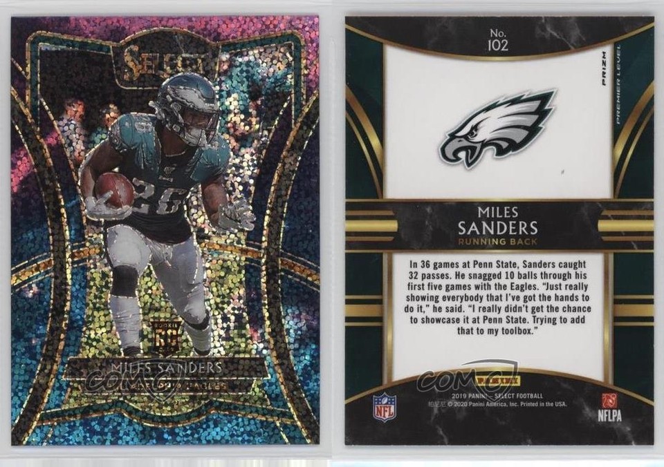 2019 Panini Select Premier Level Cosmic Prizm Miles Sanders #102 0my9 ...
