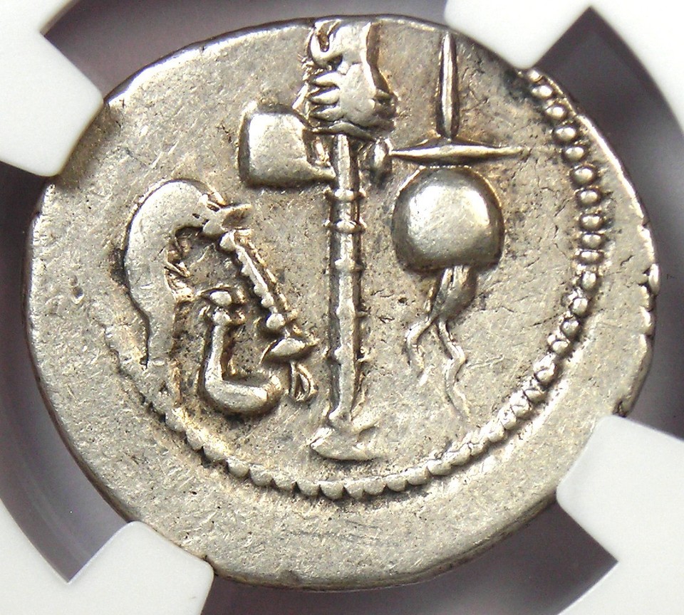 Julius Caesar AR Denarius Silver Elephant Roman Coin 49 BC - Certified ...