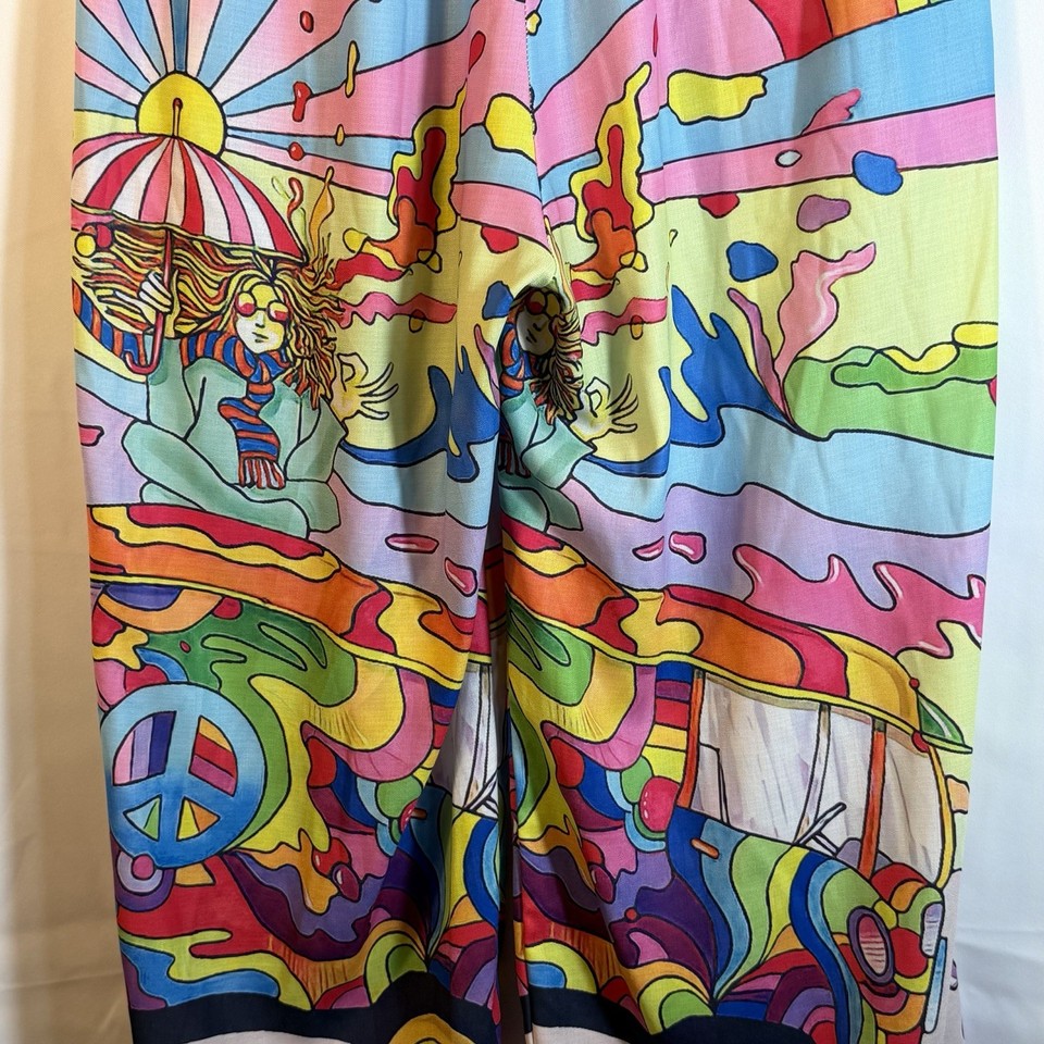 Psychedelic Print Pants Hippy Boho Artsy 60’s Groovy Retro Maximalist ...
